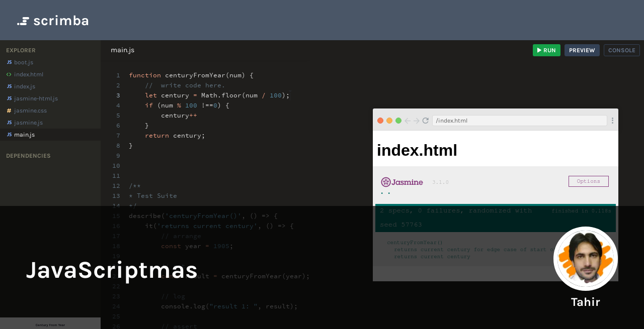 #JavaScriptmas Day 19: 📆 Century From Year